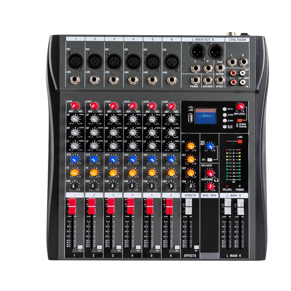 6-Channel Studio Audio Mixer Music Bluetooth USB Digital Sound Mixer ...