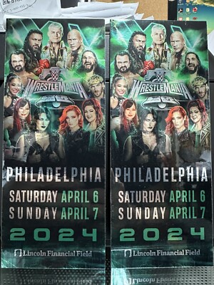 WWE 2024 WrestleMania XL 40 Philadelphia Souvenir Ticket 2 Tickets Cody ...