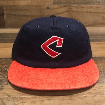 VTG Cleveland Indians Hat Cap Mens Fitted Large Crooked C 60s 70s ...