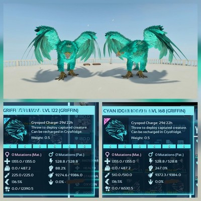 GRIFFIN BABY PAIR FULL CYAN ID05 ARK ASCENDED PVE PC/XBOX/PS5 | eBay