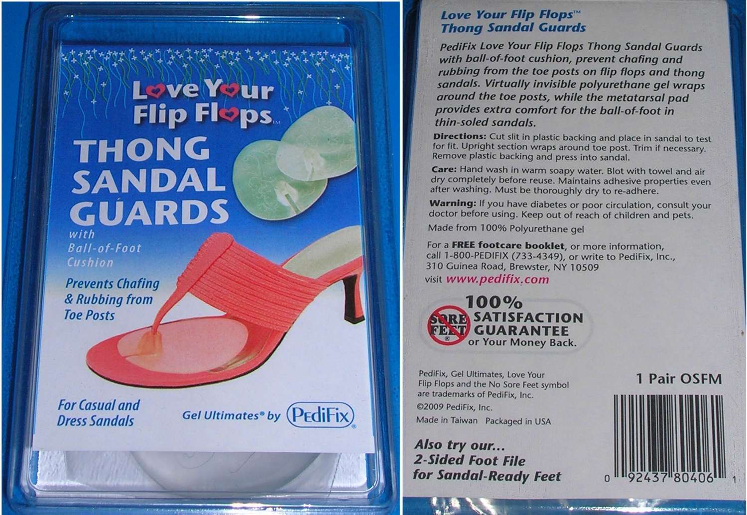 PEDIFIX Love Your Flip Flops Sandal Toe Thong Protectors Guards Ball-Of ...
