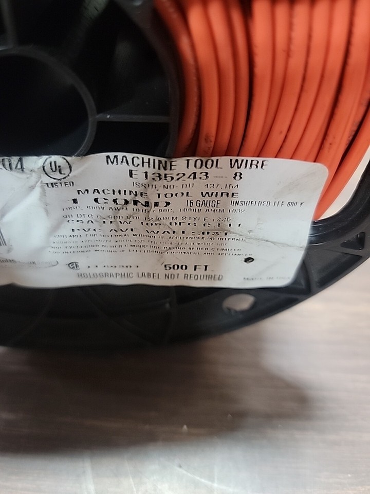 16 AWG THHN Orange 600V Wire E135243-8 500'? | eBay