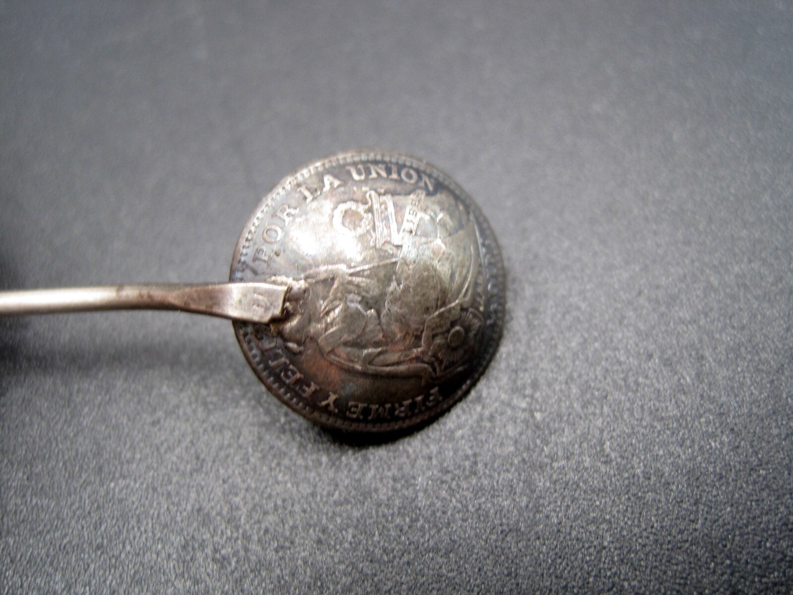 VTG Sterling Silver - PERU Peruvian 1/2 Dinero Coin Souvenir Spoon - 2g ...
