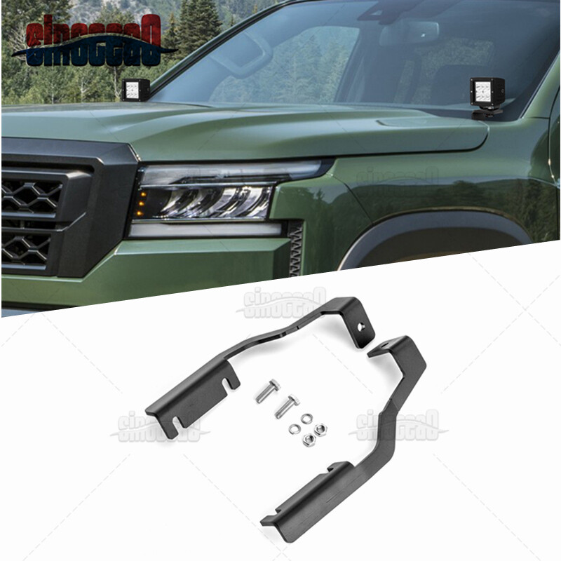 2PCS Ditch LED Pods Hood Mounts Brackets For Nissan Frontier 2WD 4WD ...
