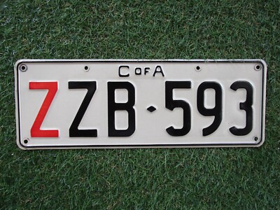 Australia C of A Red Zed License Number Plate.ZZB.593 | eBay Australia