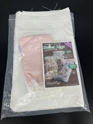 Charles Craft Counted Cross Stitch 3 Sachet Bags & Counted Cross Stitch ...