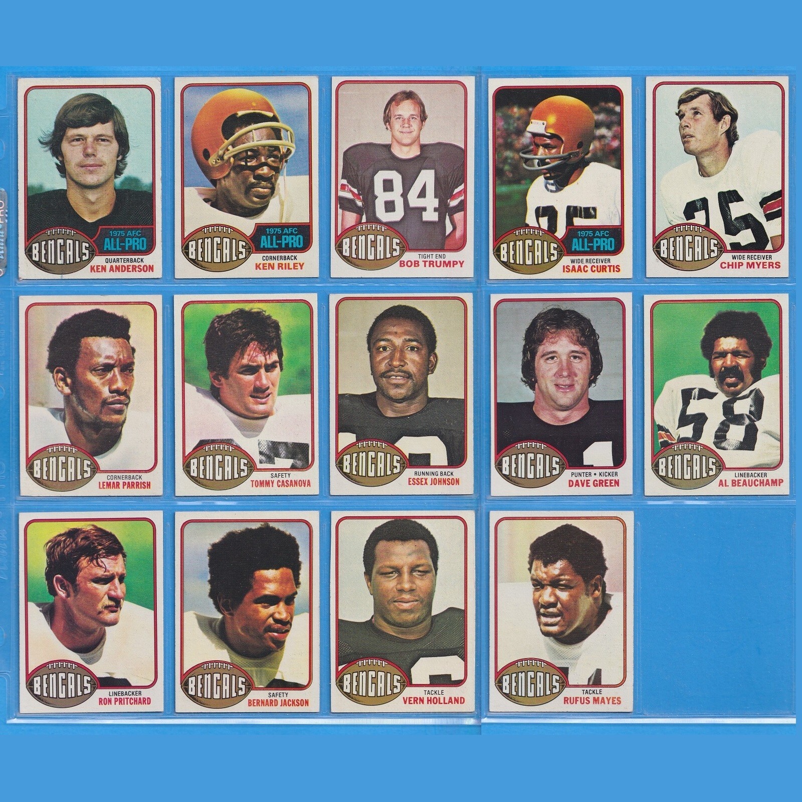 1976 Cincinnati Bengals Lot (14 cards, EX-NM) Topps Ken Anderson Ken ...