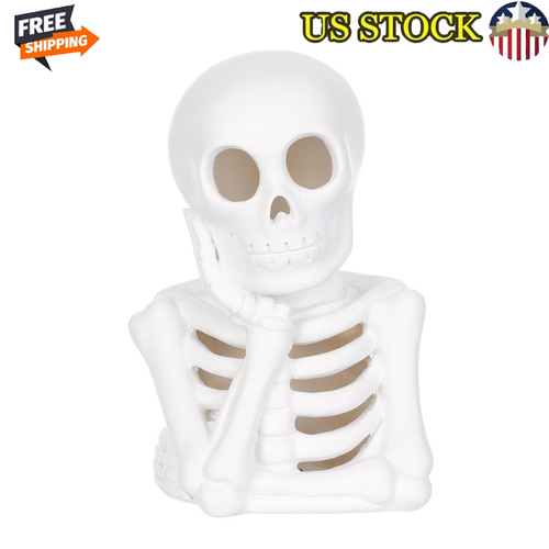 New Halloween Tabletop Decoration Resin Skeleton Warm White Light Party ...