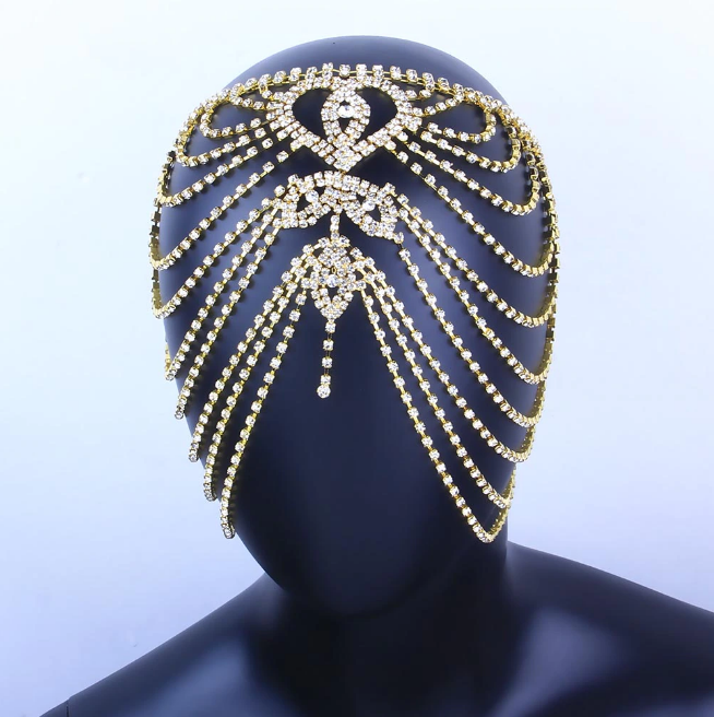 Gypsy Rhinestone Multilayer Tassel Head Chain Jewelry Festival Indian ...