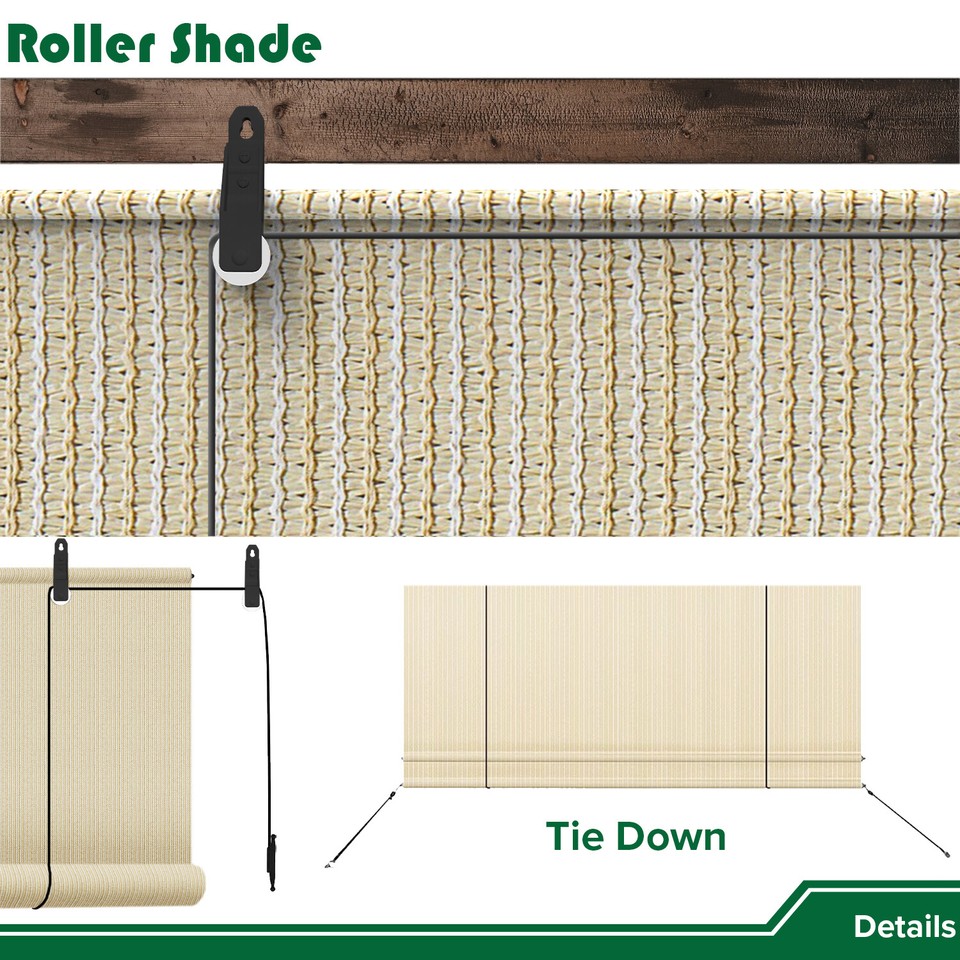 Outdoor Roll up Shade Roller Curtain For Patio Porch Pergola Balcony UV ...