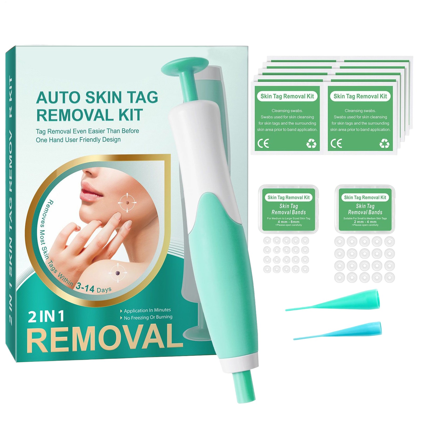 Auto Skin Tag Removal Tool Kit Painless Skin Label Mole Acne Wart ...