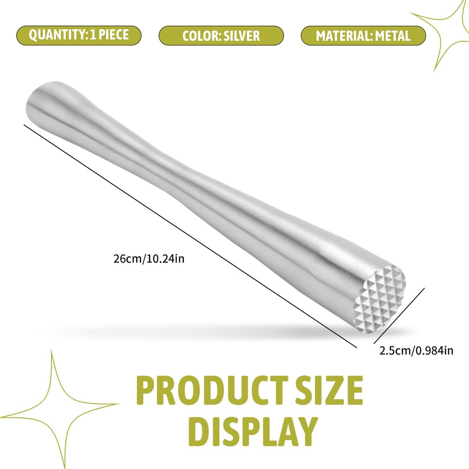 Cocktail Muddler Stainless Steel Lemon Masher Cocktail Muddler Ice ...