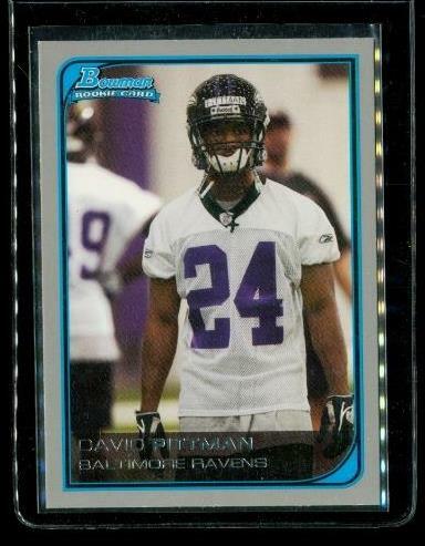 2006 TOPPS BOWMAN ROOKIE Football Card #196 DAVID PITTMAN Baltimore ...