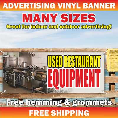 USED RESTAURANT EQUIPMENT Advertising Banner Vinyl Mesh Sign bar buffet ...