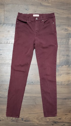 Madewell Women's 9" High Riser Skinny Skinny maroon Jeans Pants Size 27 ...