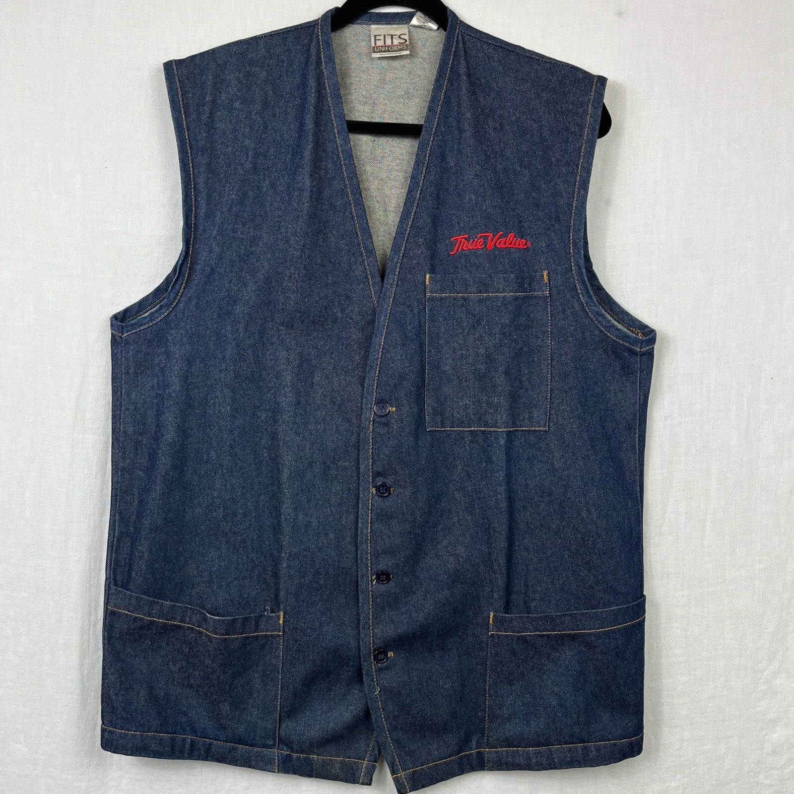 Vintage Denim True Value Hardware Uniform Vest Men L … - Gem