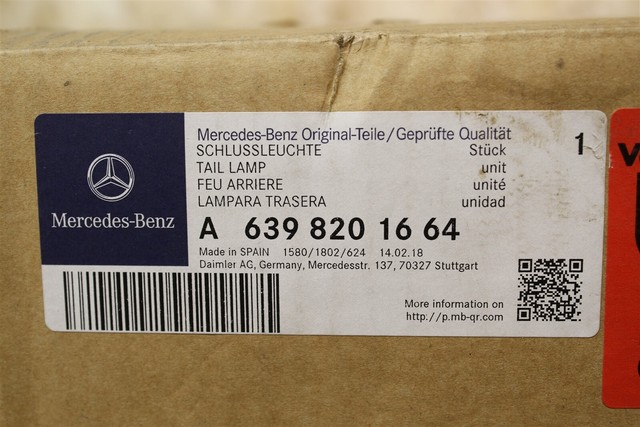 Mercedes-Benz VITO W639 Rear Left Bottom Taillight A6398201664 Genuine ...