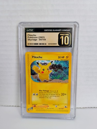 Pikachu Skyridge 84/144 Non Holo Base Card CGC 10 PRISTINE POP 4!! PSA ...