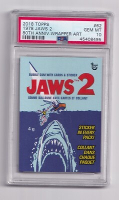2018 Topps 80th Anniversary Wrapper Art Card #62 (1978 TOPPS JAWS 2 ...