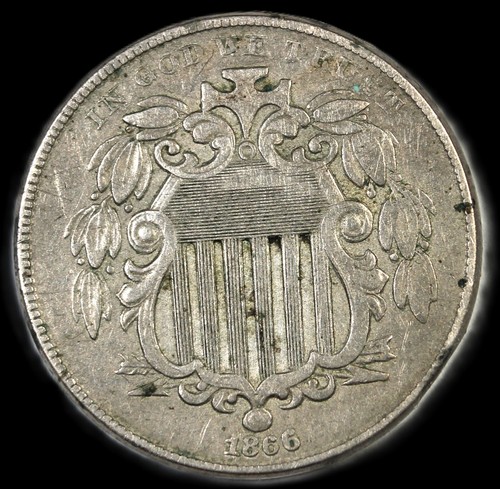 1866 5C Rays Shield Nickel- CHOICE VF/ FREE SHIPPING- JAM366 | eBay