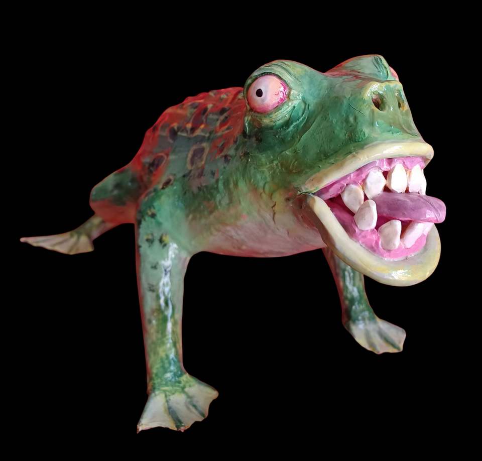 Weird devil frog Halloween prop decoration 11 inch long ooak | eBay