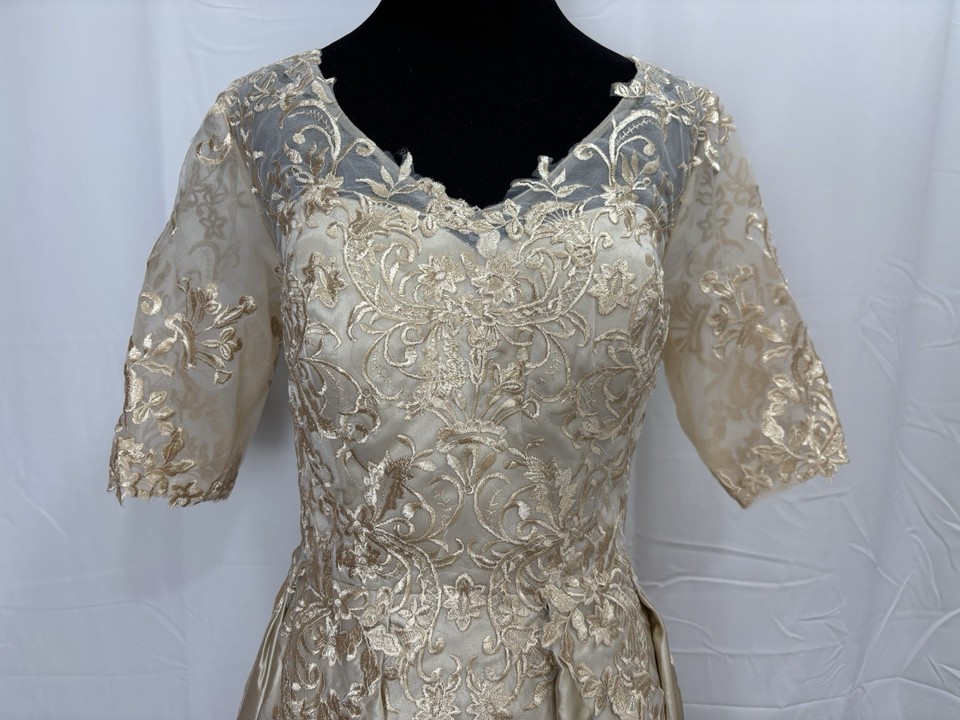 FORMAL Dress Long Gown half sleeve V neck Draped dress SZ 16W NEW | eBay
