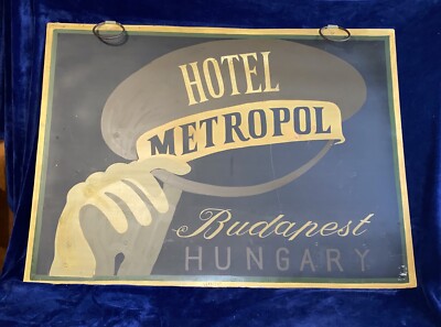 Vintage Hotel Metropol Sign Budapest Hungary Tin/Metal 37.5" x 27.5" | eBay