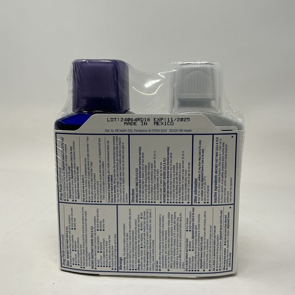 Mucinex Day & Night Cold Flu Pack Maximum Strength EXP 02/25 ...