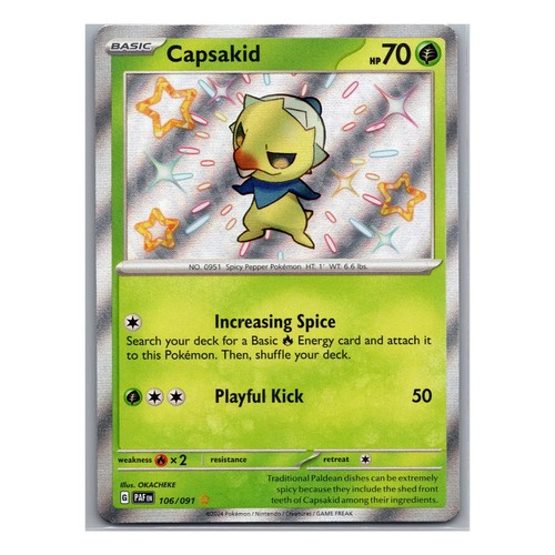 Pokemon Card | 106/091 Capsakid Shiny Rare Holo - Scarlet & Violet ...