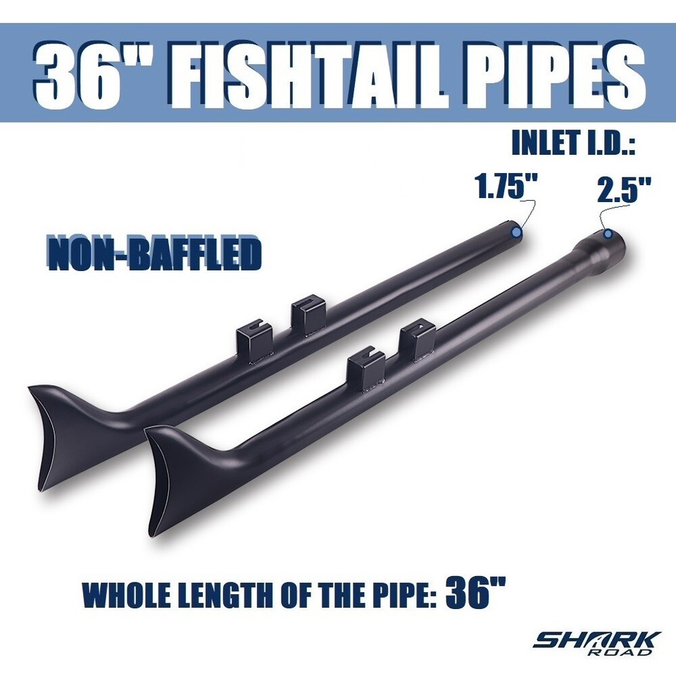 36 Inch Fishtail Exhaust for Harley 2017-UP Touring Models, Street ...