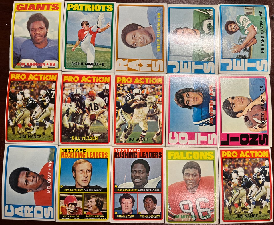 Lot Of 166 - 1972 Topps Football Cards Read Description Bradshaw Roger ...