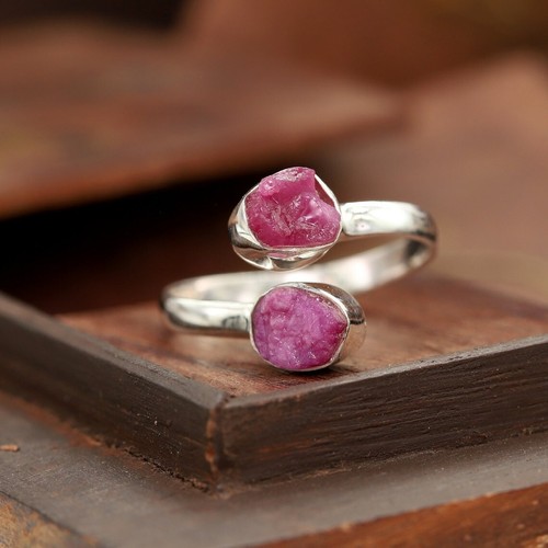 Ruby Raw 925 Sterling Silver Adjustable Ring | eBay