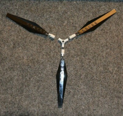 (1 - [7 pcs]) Black 3 Blade Helicopter Rotor Blade Assembly System ...