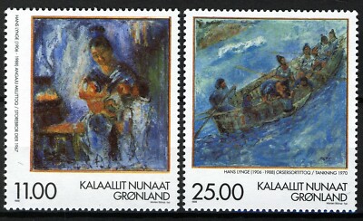 Greenland 1998, Painting by Hans Lynge set MNH, Mi 325-26 cat 10€ | eBay