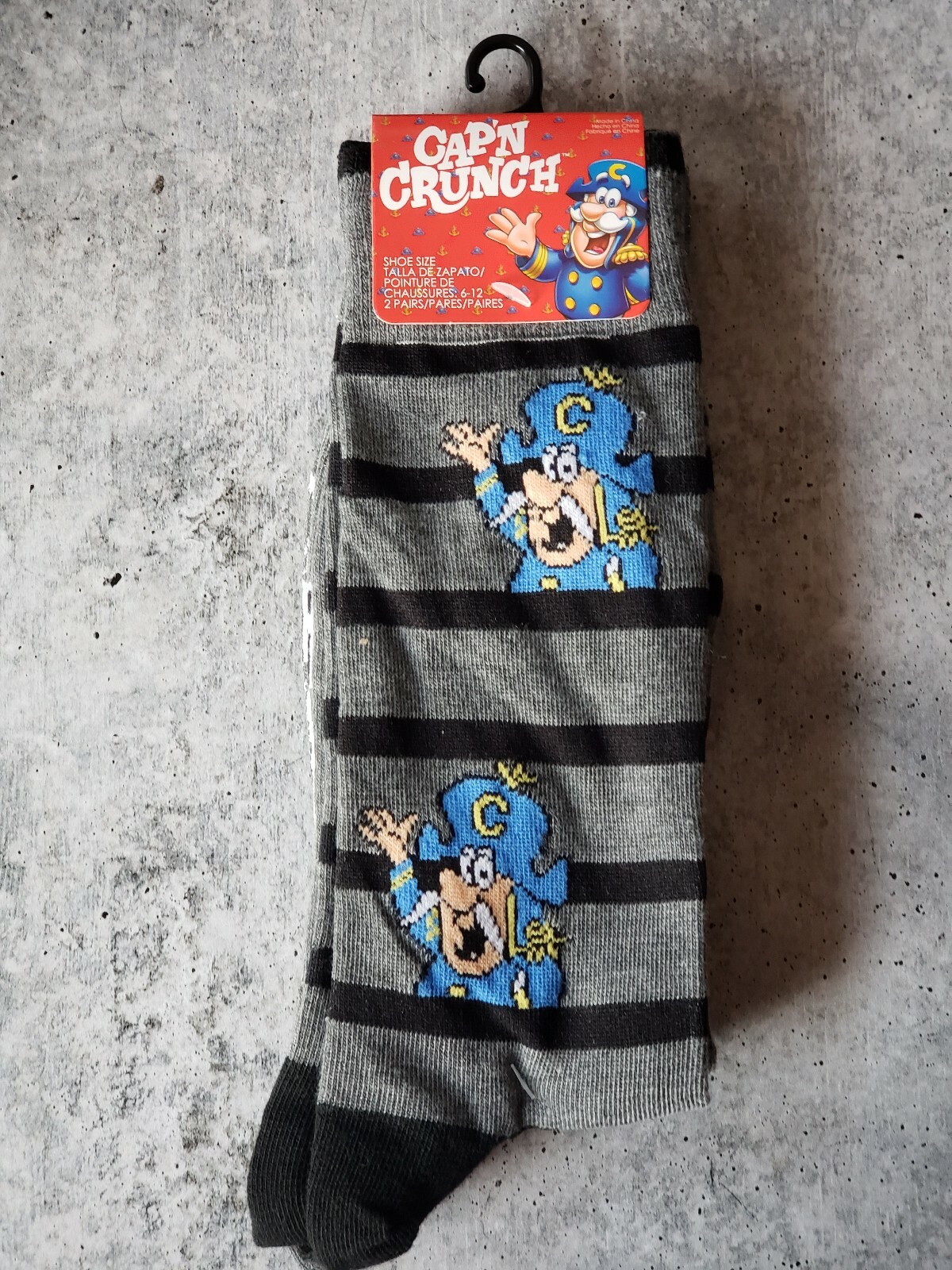 Cap’n Crunch Cereal 2 Pair Of Funny FUN socks Shoe Size 6-12 New ...