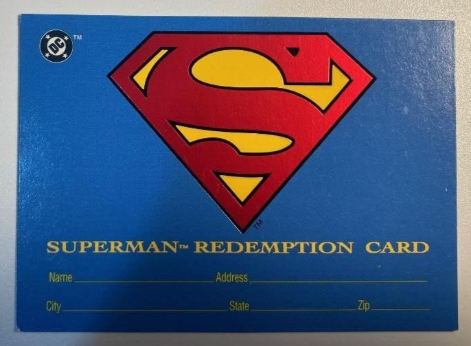 SUPERMAN REDEMPTION CARD EMBOSSED DC BLOODLINES INSERT 1993 SKYBOX | eBay