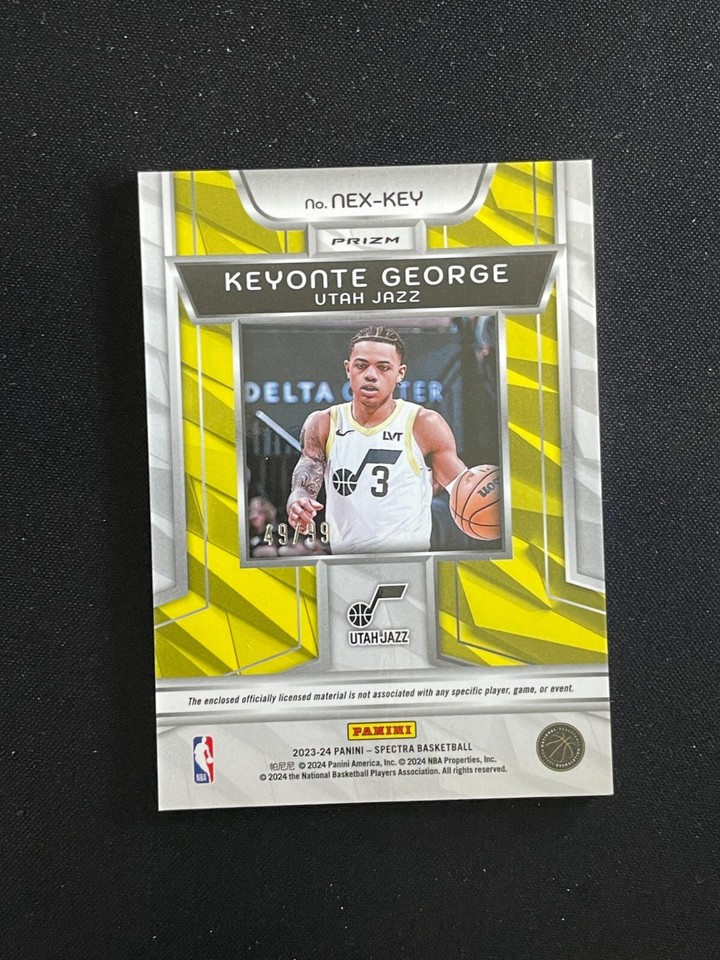 Keyonte George 2023-24 Panini Spectra RC Next Era Patch Celestial 49/99 ...
