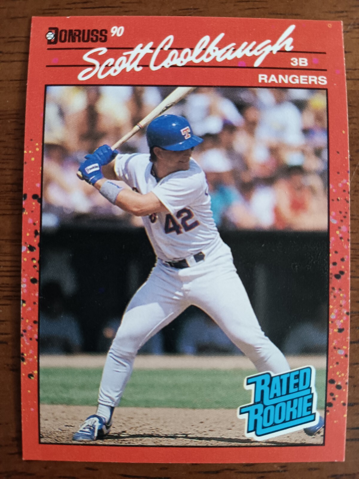 SCOTT COOLBAUGH RANGERS "RATED ROOKIE" 1990 DONRUSS BASEBALL CARD #43 ...