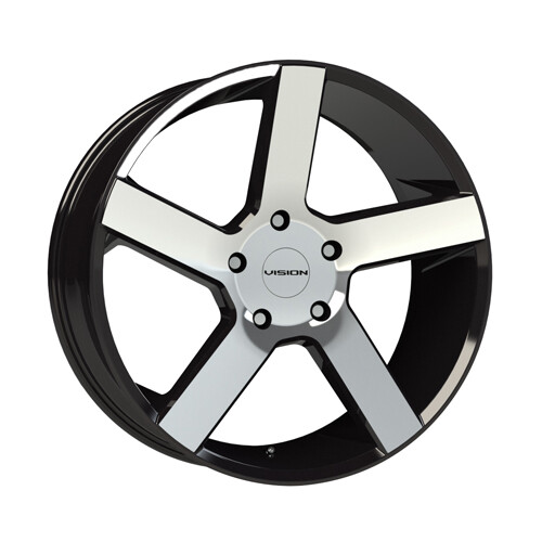 (4) Vision 472 Switchback 22x9.5 5x5.5" +8mm Black/Machined Wheels Rims ...