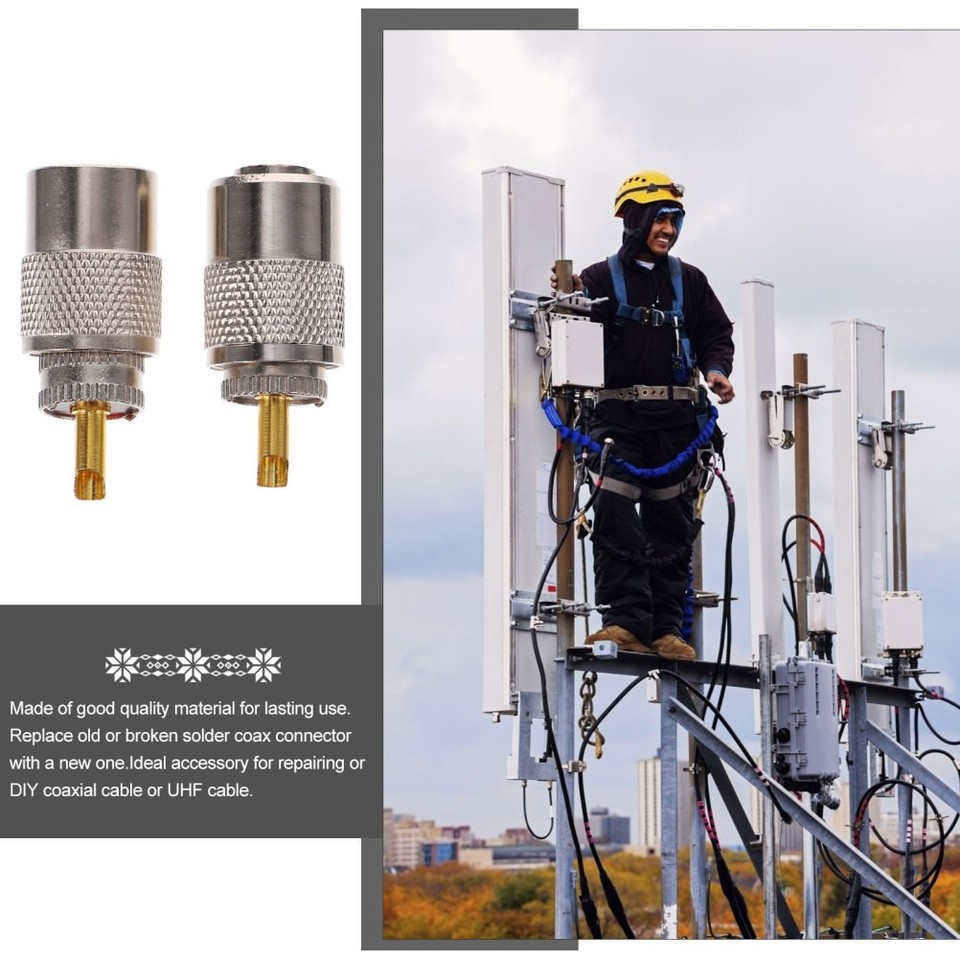 2 Sets Right Angle Coax Connector Coaxial Male Female Adapter for Cable ...