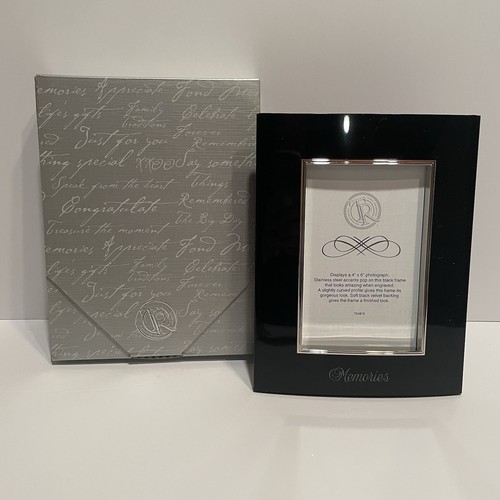 Things Remembered Black & Stainless Steel Photo Frame 4x6 Engraved ...