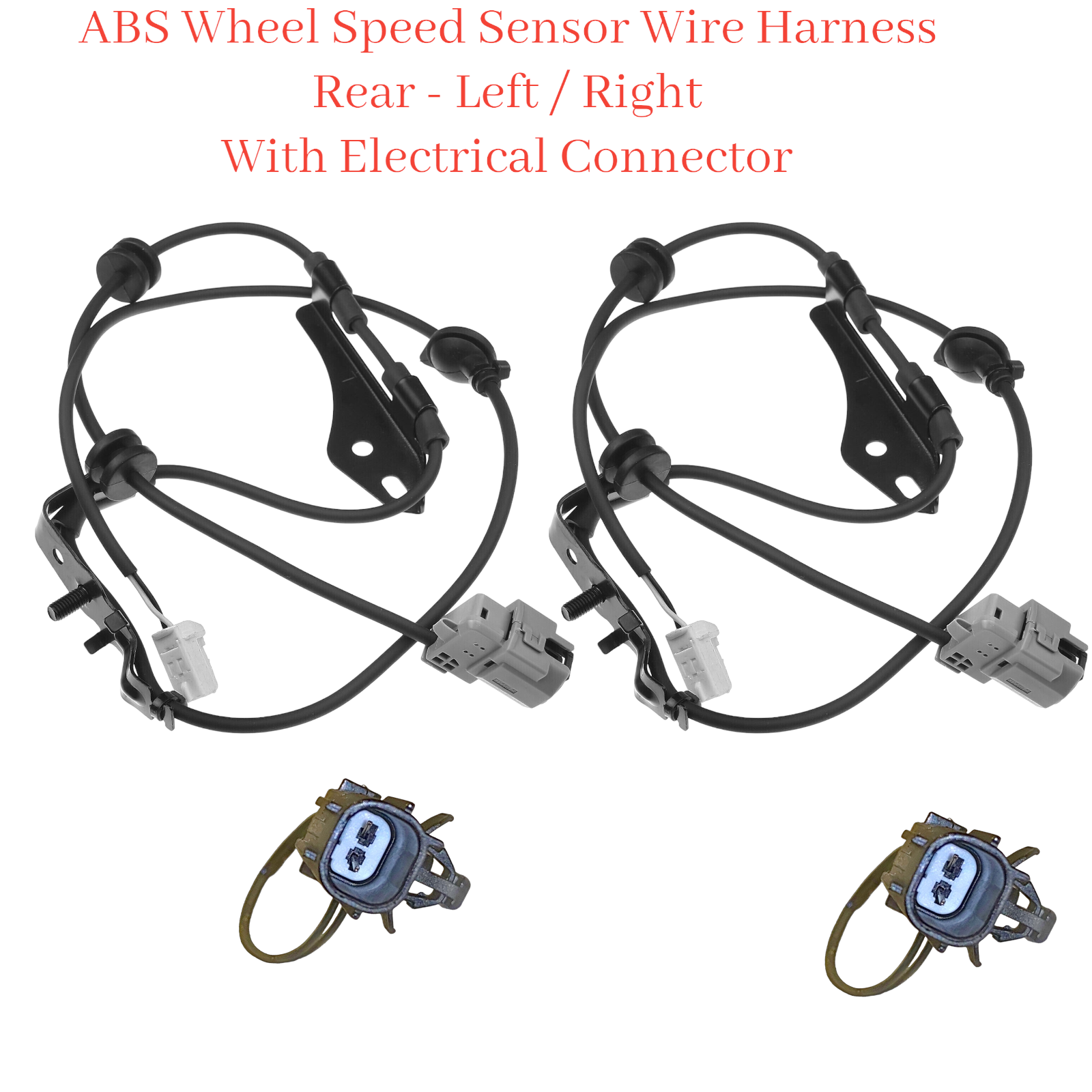 2 X ABS Wheel Speed Sensor Harness & Connectors Rear L/R Fits Prius ...