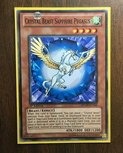 Yu-Gi-Oh 1st Edition Crystal Beast Sapphire Pegasus - RYMP-EN046 - VGC ...