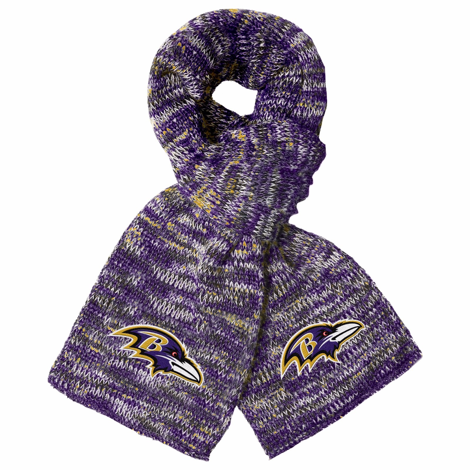 Baltimore Ravens Scarf Knit Winter Neck - Team Logo Warm Soft New Peak ...