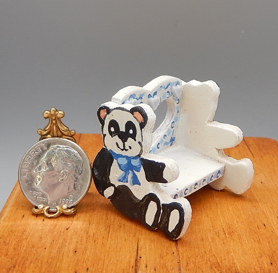 Lynn Fuller Hand Painted Panda Bear Toy Nursery Chair Dollhouse ...