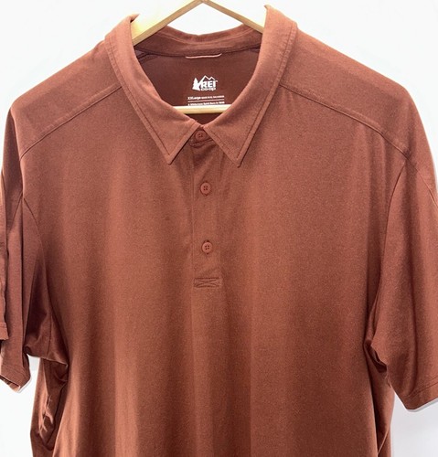 REI Sahara Hiking Outdoor Polo Mens XXL/2XL Rust Color | eBay