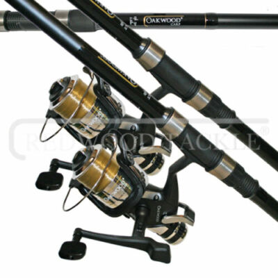 2 x Carp Fishing Rods And Reels. 12ft Fishing Rod With Reel And Line ...