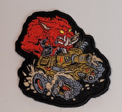 Tactical Red Wild Boar Tank Machine Gun Patch Hook & Loop, Military LAV ...