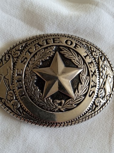 Vintage THE STATE OF TEXAS Belt Buckle Silver Color Nice | eBay