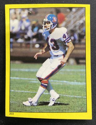 1982 Steve Foley Denver Broncos Topps Yellow Sticker #203 Free Ship O ...
